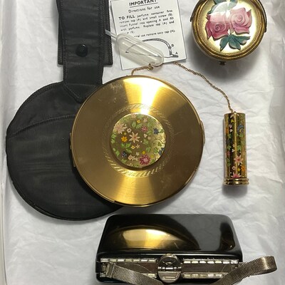 Vintage Stratton Clam Shell Pink Compact, Unused Convertible Compact ...