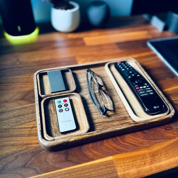 Wooden Phone Holder With Note Taking Section, Desktop Organizer, Desk ...