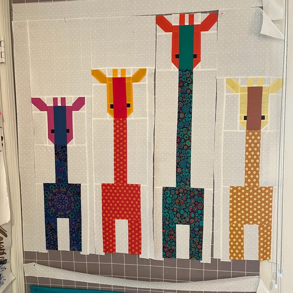 Giraffes in a Row Quilt Pattern, PDF Instant Download Modern Patchwork ...