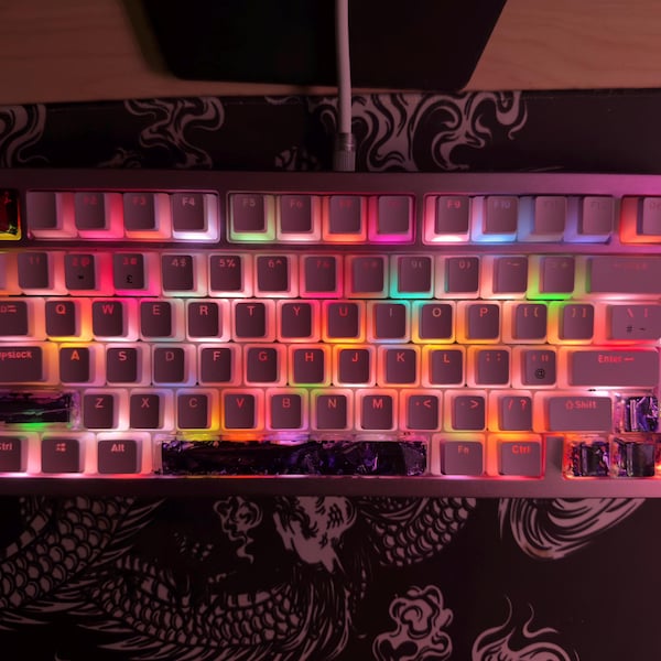 Black & Gold Keycaps - More Sizes - Artisan Glossy Arrow Keys, ESC 1u ...