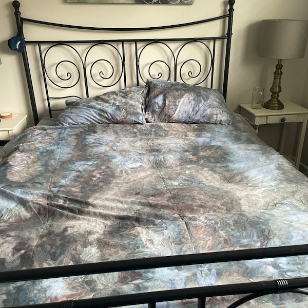 Tie Dye Duvet Cover in RAVEN Boho Bedding Set Cotton Bedding Set Made ...