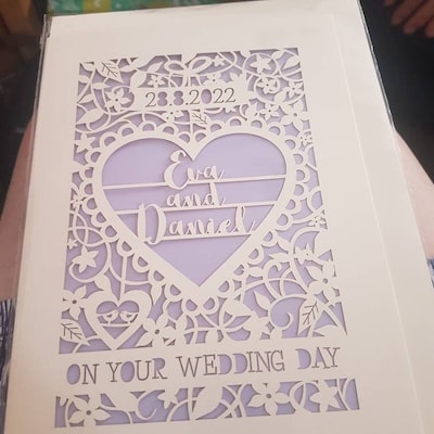 Personalised Papercut on Your Wedding Day Card, Laser Cut Wedding Card ...