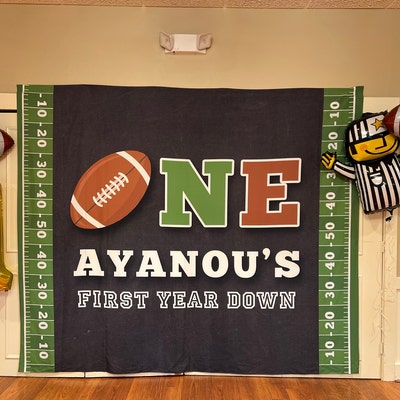 Football First Birthday Decorations, Football Birthday Backdrop, First ...