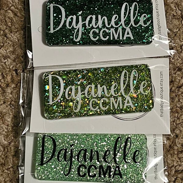 Glitter Name Tag - Name Tag - Personalized Name Tag - Custom Name Tag ...