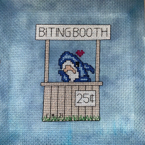 Biting Booth Shark Cross Stitch Pattern PDF - Etsy