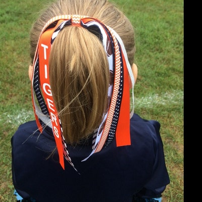 Personalized Glitter Ponytail Holder Streamer With Sports - Etsy