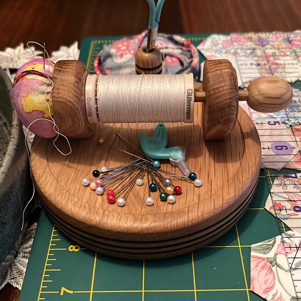Sewing Work Station: Spool Holder, Pin Cushion & Magnetic Tray - Etsy