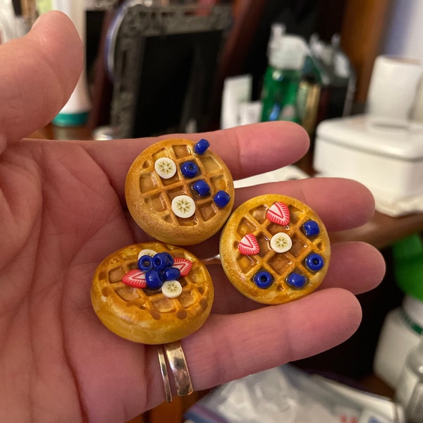 Waffle Magnet Set | Food Magnets | Fridge Magnets | Clay Magnets ...