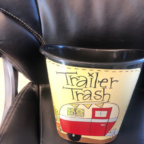 Trailer Trash Can, Small Trailer Trash Can, Camper Decor, Trailer Decor ...
