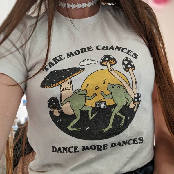 Dancing Frogs Tshirt, Positive Quote Froggy Shirt, Cottagecore Froggy ...