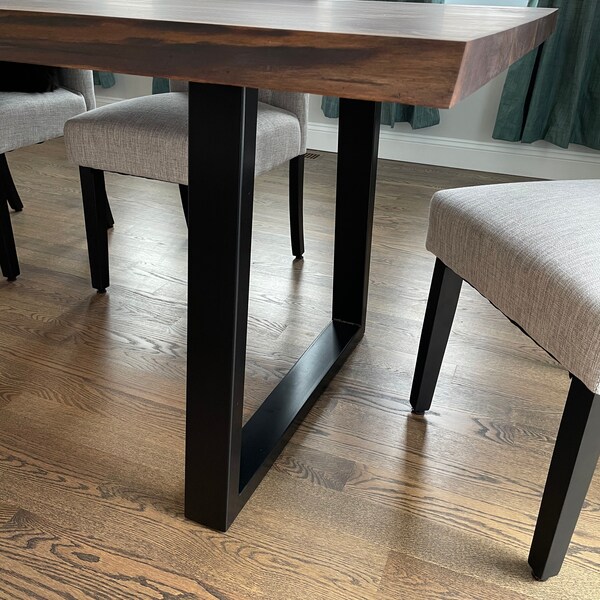 Metal Dining Table Legs (set of 2). Black Steel Table Legs. Kitchen ...