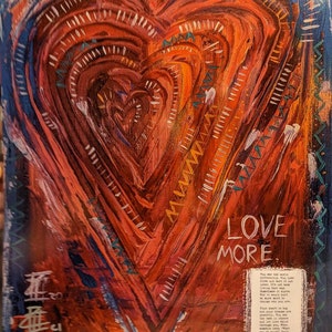 LOVE MORE heart 11x14 Inch Gallery Print felt / Watercolor Paper Love ...