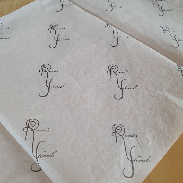 Custom Printed Tissue Wrapping Paper, Your Logo, Name and Message ...