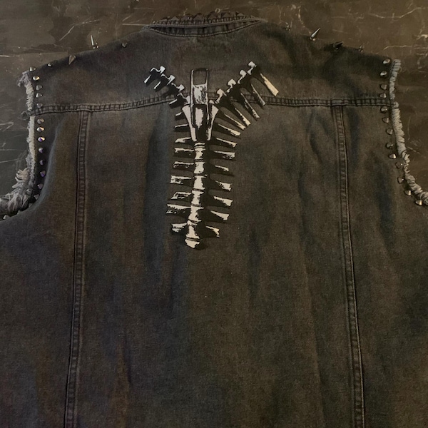 Spine Back Patch • Goth Patch • Patch Bone • Large Patch • Embroidered ...