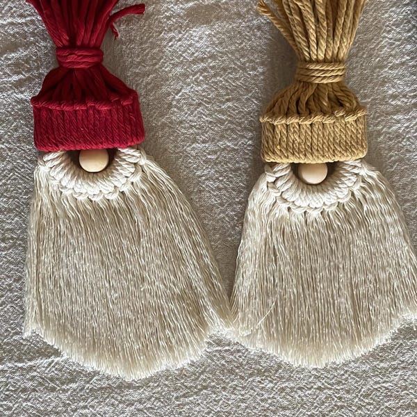 Macrame Tutorial: Santa Claus Ornament, PDF Pattern, Digital Download ...