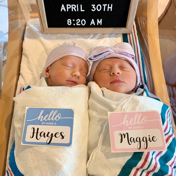 Hello My Name is Sticker - Baby Announcement - Baby Introduction ...