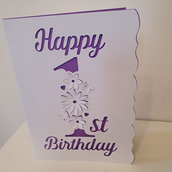 SVG: Pop Up/ 3D 1st Birthday Card. Number Pop Up. Floral Pop Up. Pop up ...