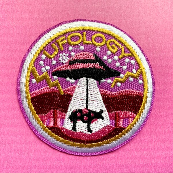 UFOLOGY Embroidered Patch – Alien Area 51 UFO - Space Craft Sci Fi - Iron- on -travel Roswell ...