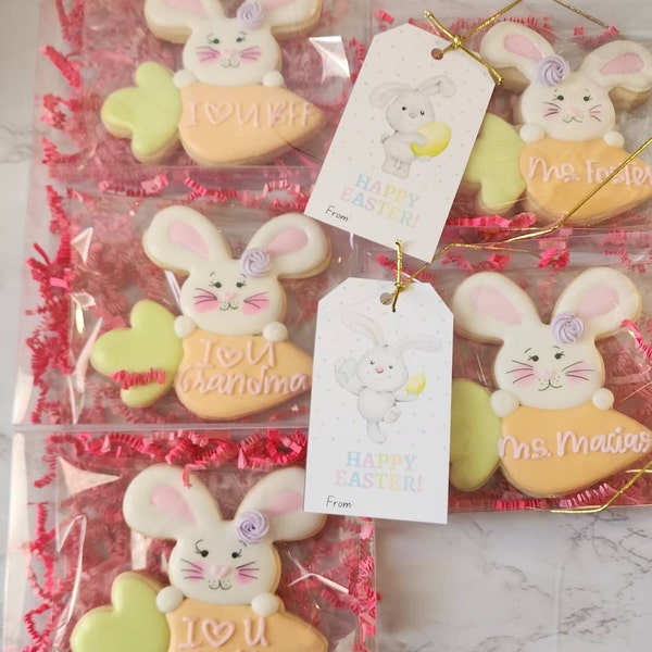 EDITABLE Colourful Bunny Easter Gift Tags, Easter Printables, Kids ...