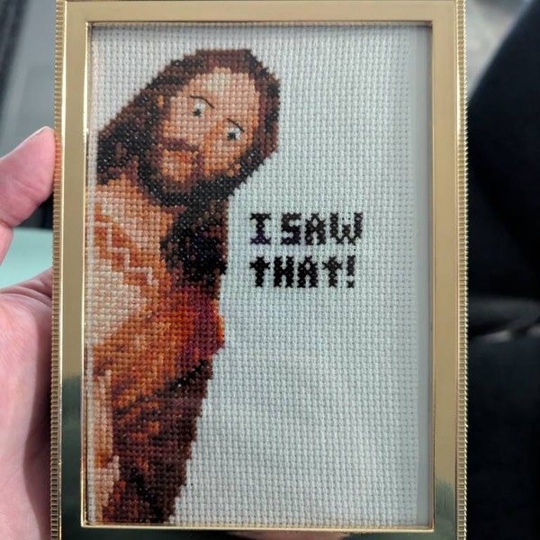Peeking Jesus Cross Stitch Pattern Digital Snarky Funny Christ Xstitc ...