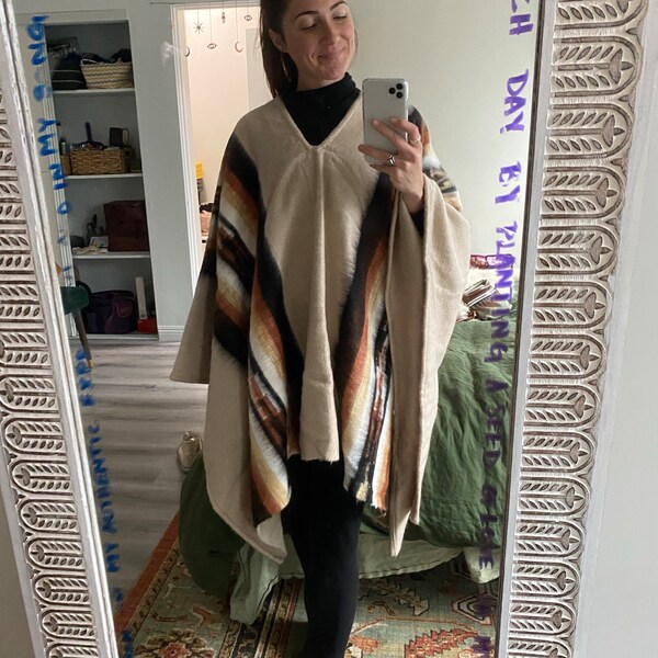 Alpaca Poncho Rainbow for Men and Woman, Poncho Alpaca Wool, Peru ...