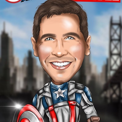 Custom Superhero Portrait From Your Photo / Superhero Caricature ...
