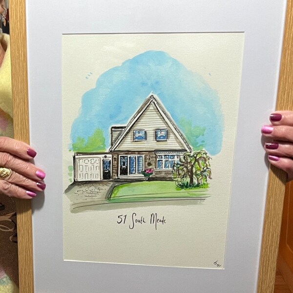 Custom House Portrait, Hand Painted House, Housewarming Gift, First ...