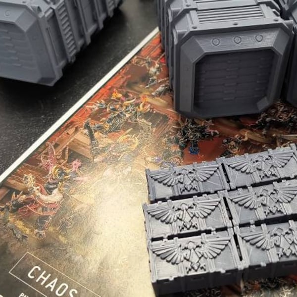 3D Printed Terrain: Cargo Containers, Crates and Drums for 40k or 28 Mm ...