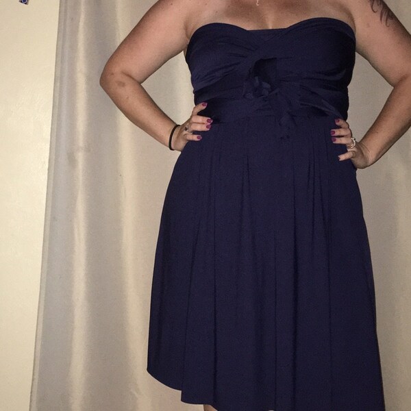 Bridesmaid Dress, Navy Infinity Dress Convertible Dress, Navy Blue Maxi ...