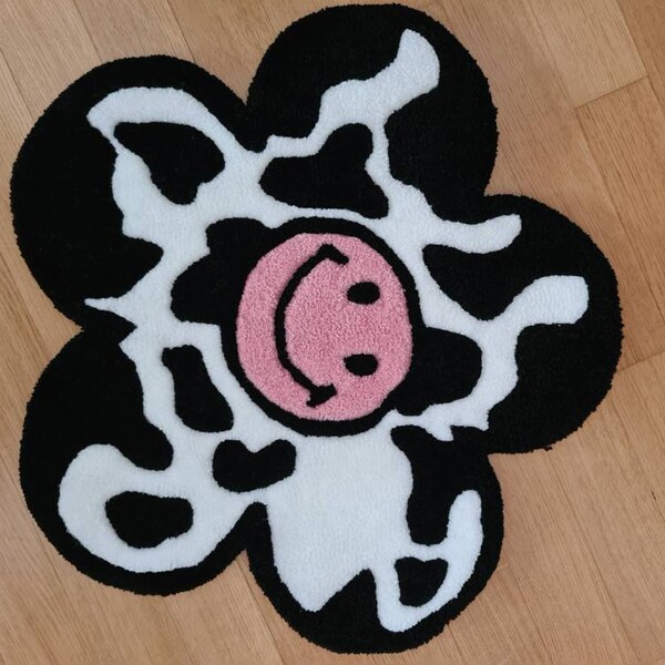 Flower Shaped Handmade Rug, Custom Tufted Rug for Bedroom, Living Room ...