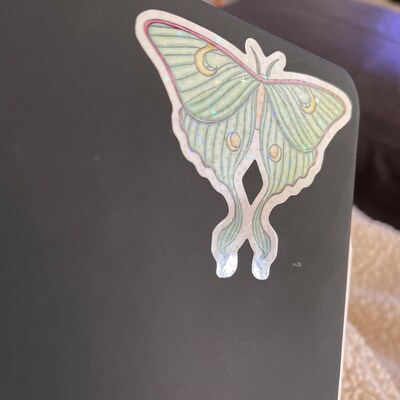 Regal Moth Holographic Sticker, Regal Moth Sticker, Laminated Sticker ...