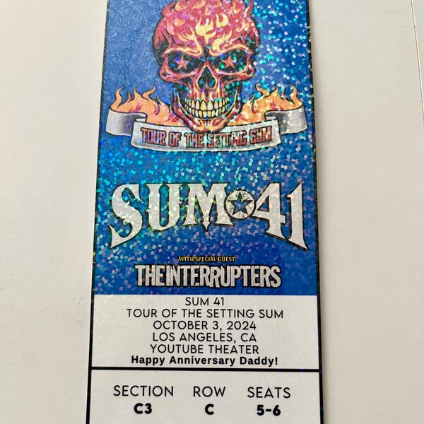 Physical Ticket Custom Personalized Laminated Concert Event Ticket ...