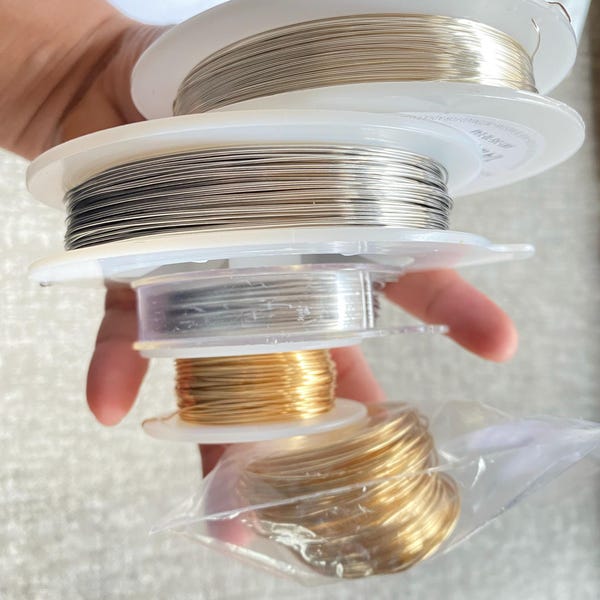 18kt Gold Colored Wire Non Tarnish You Pick Feet and Gauge 12, 14, 16 ...