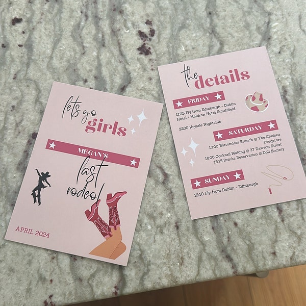 Last Rodeo Bachelorette Invitation and Itinerary Canva Template, Last ...