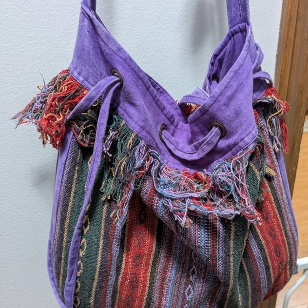 Bohemian Tibetan Drawstring Sling * Earth Divas * Fair Trade Handbag ...