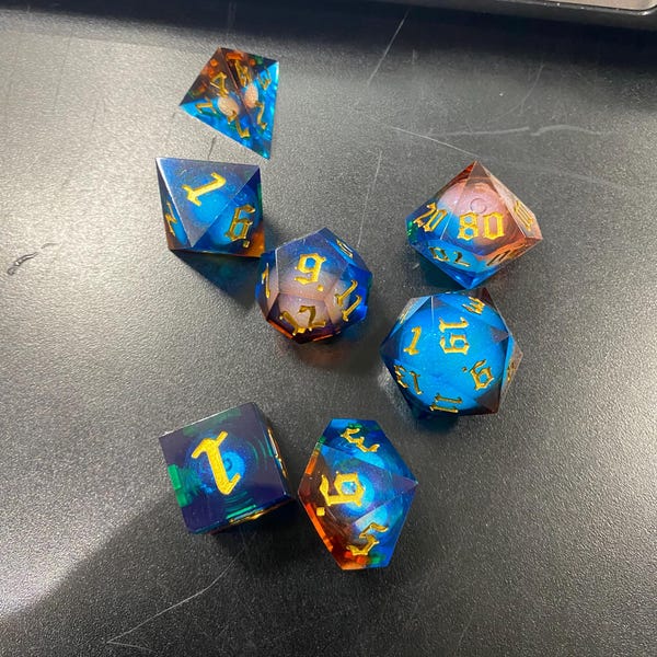 Red Dnd Dice Set Liquid Core for Role Playing Games , Liquid Core Sharp ...