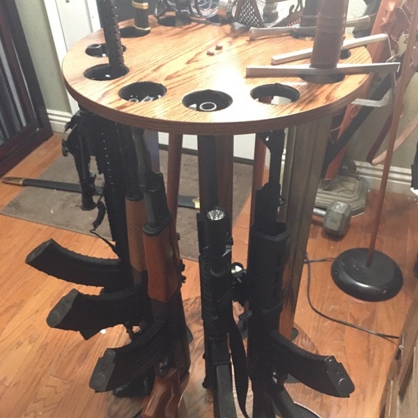 Rotating Gun Rack 12-gun Oak Rifle / Shotgun Display - Etsy