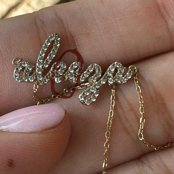 14K Gold Bubble Name Necklace, 3D Balloon Letter Name Necklace, Balloon ...