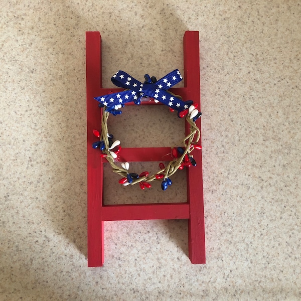 4th of July Mini Wood Ladder Tiered Tray Decor, Summer Decor, Farmhouse ...