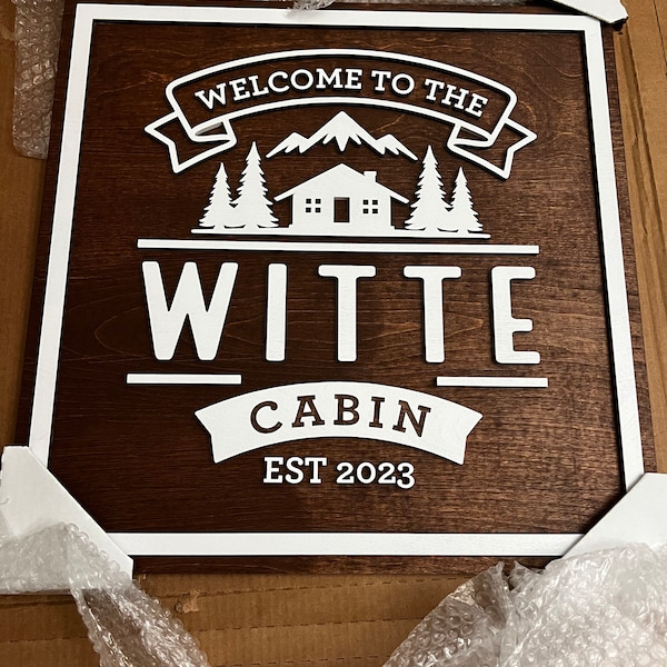 Custom Cabin House Sign, Rustic Wall Sign, Cabin Home Decor ...