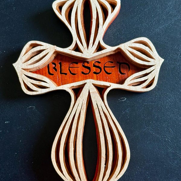 Easter Cross Intarsia Pattern Segmentation Scroll Saw Pattern Bandsaw ...