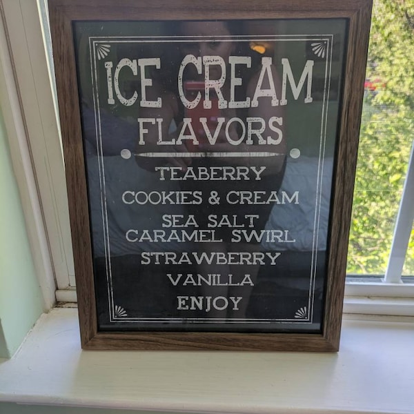 Custom 'ICE CREAM FLAVORS' Printable Sign Chalkboard Printable Dessert ...