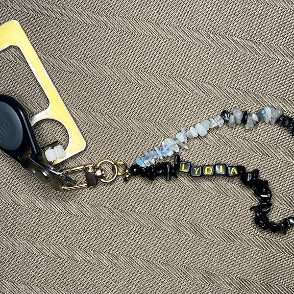 Obsidian Healing Crystals Phone Strap | Gemstone Charm Beaded Phone ...