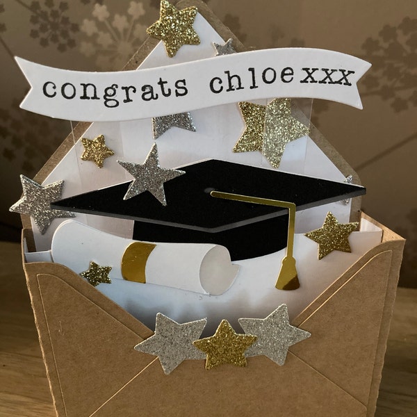 Graduation Pop-up 3D Envelope Box Card | Unique Special Gift Card for ...