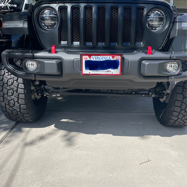 Powder Coated Red Stainless Steel License Plate Frame W/ Red Screw Caps ...