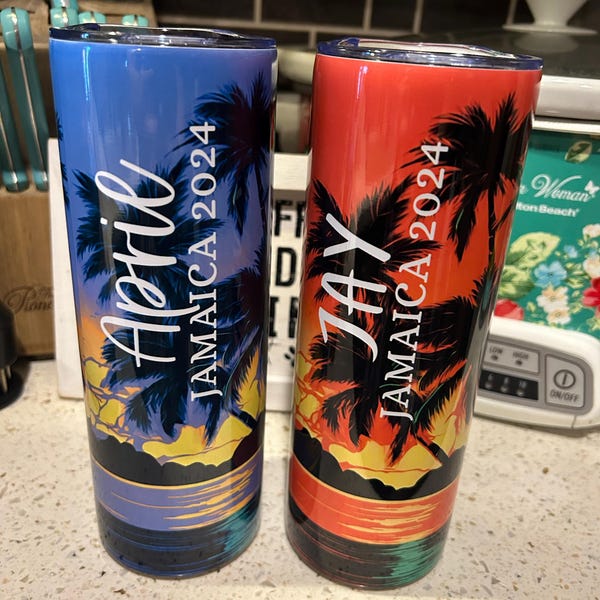 Family Vacation Tumblers With Name, Group Vacation Tumbler, Palm Tree ...