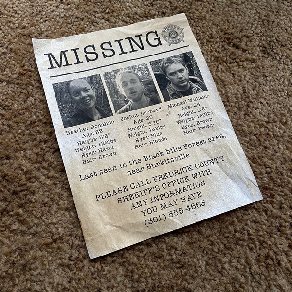 Blair Witch Project - Missing Poster - Etsy