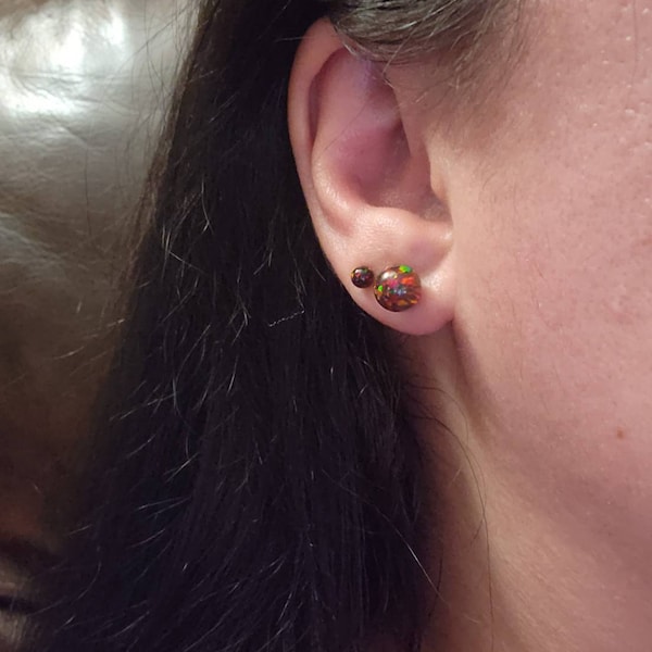 Natural Tiger Eye Stud Earrings 14K Gold Filled Earrings Brown Gemstone ...