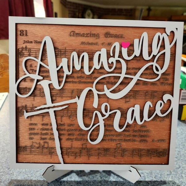 Amazing Grace Stand Decor Laser Cut Svg,amazing Grace Sign Svg ...