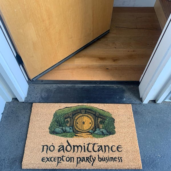 No Admittance Except on Party Business Door Mat, Lord of the Ring ...